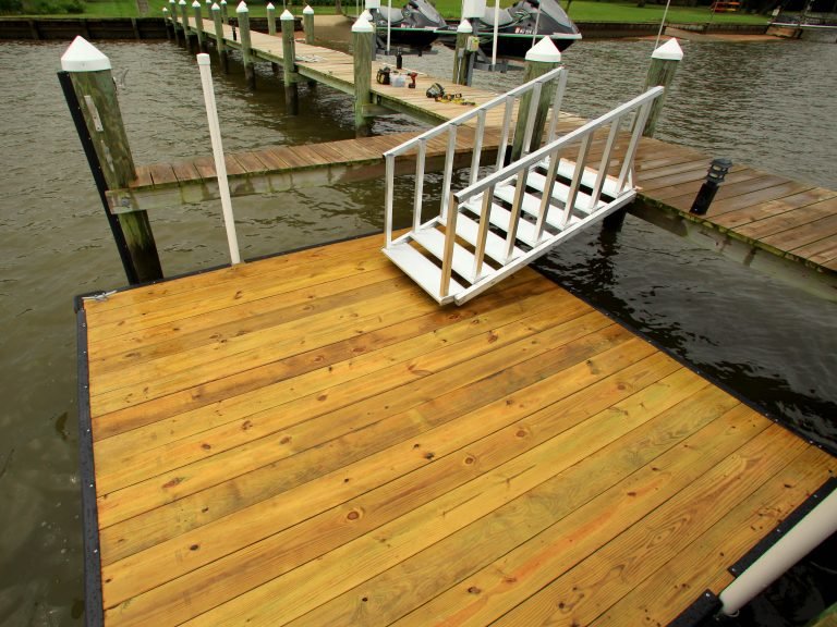 Slot Dock with Stairs | Custom Floating Dock Builder Annapolis MD