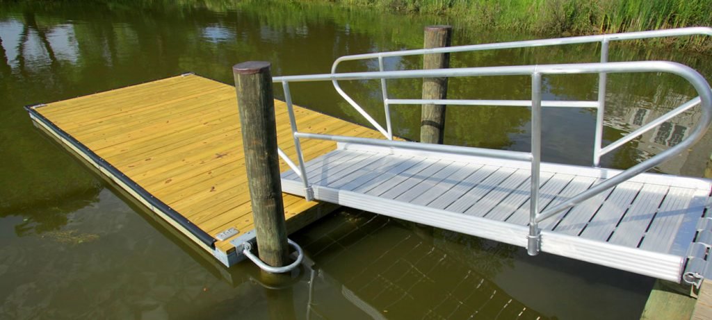 rowing-dock-with-removable-gangway-rails-resize | Custom Floating Dock ...